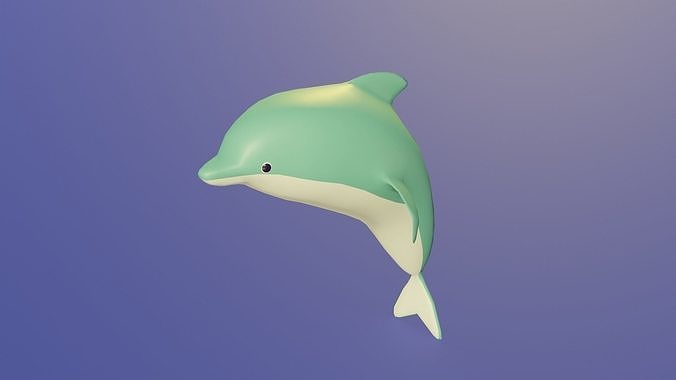 3D model Low Poly Cartoon Dolphin VR / AR / low-poly | CGTrader