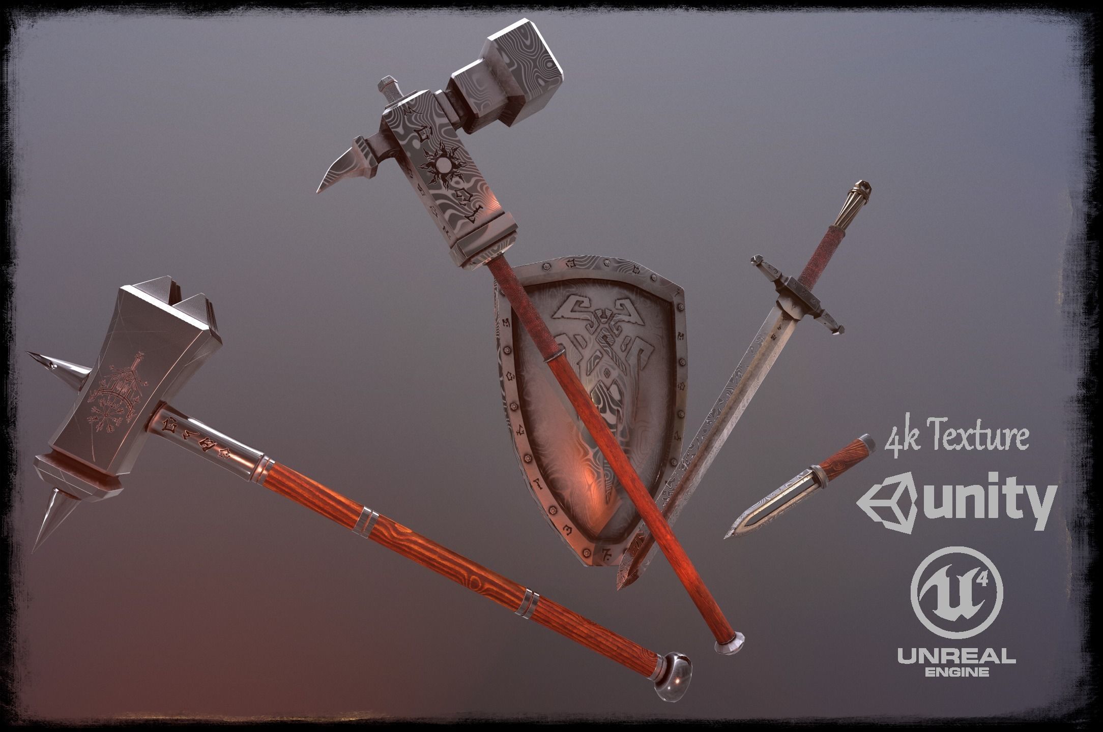 3D model Melee weapon pack VR / AR / low-poly | CGTrader