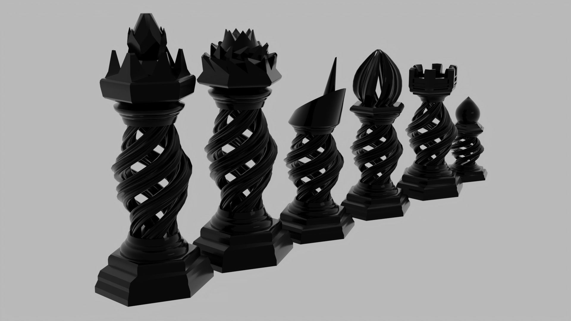 Custom Chess Pieces 3D model 3D printable | CGTrader