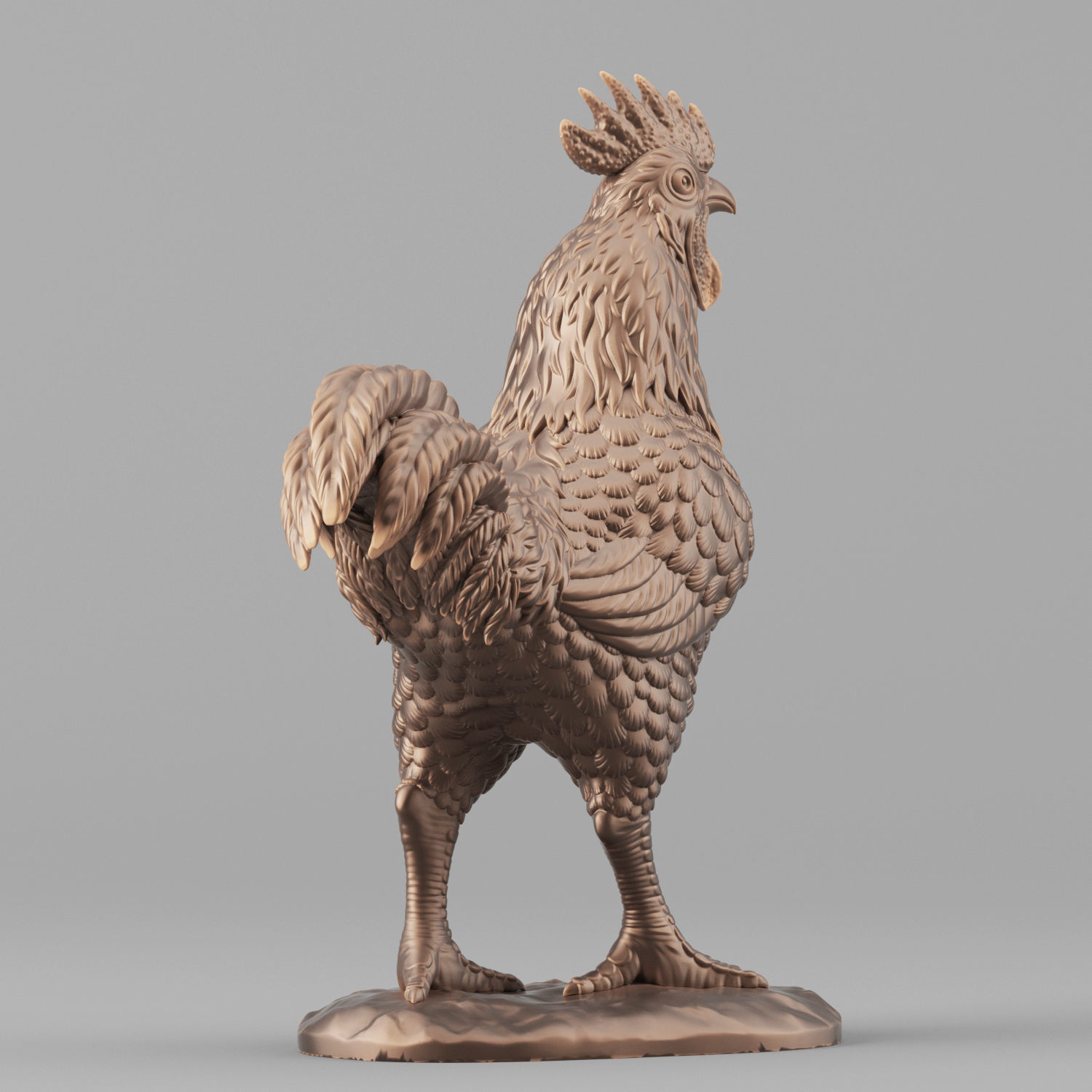 Rooster bronze 3D model 3D printable | CGTrader