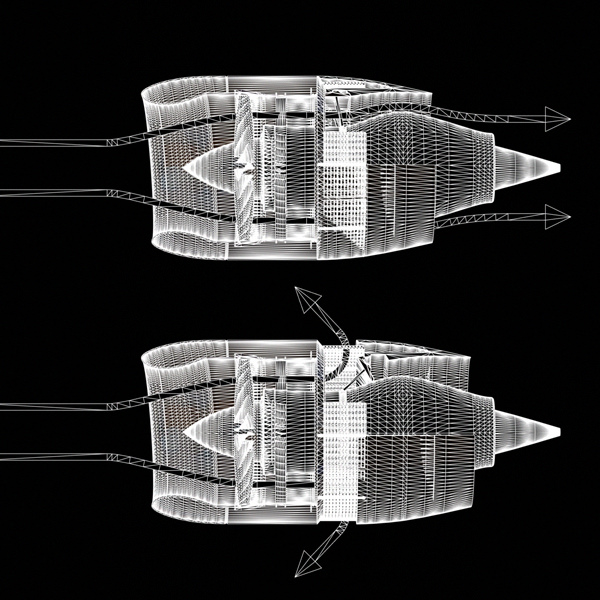 Jet Engine Thrust Reverser Infographic 3D Model 3DS LWO LW LWS ...
