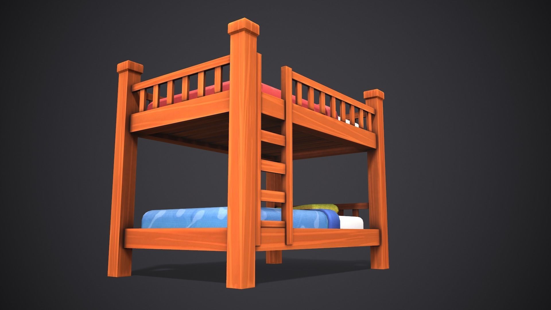 3D model Bed Stylized Cartoon Bedroom Set VR / AR / low-poly | CGTrader