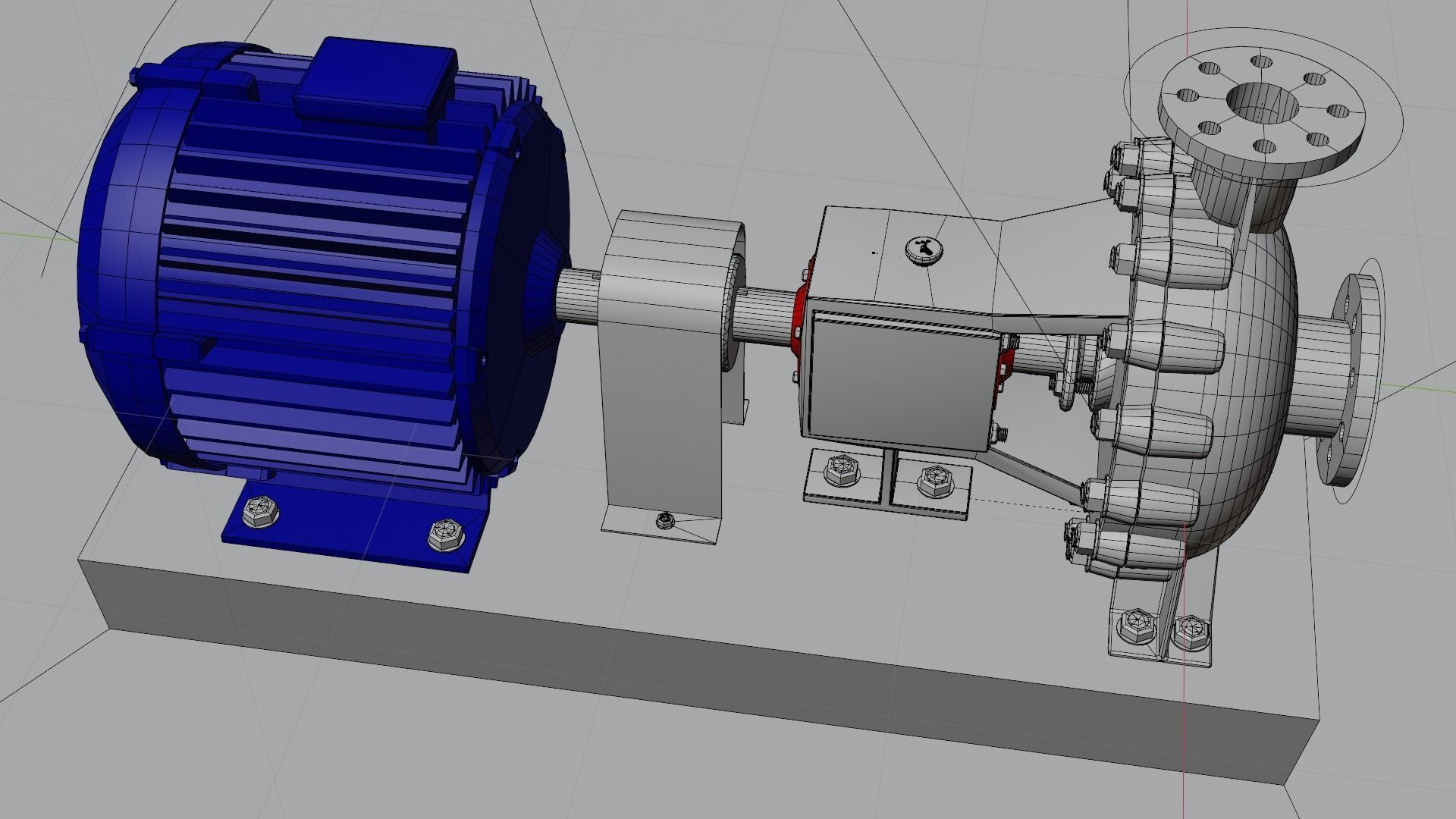 3D model Centrifugal pump - generator or motor VR / AR / low-poly ...