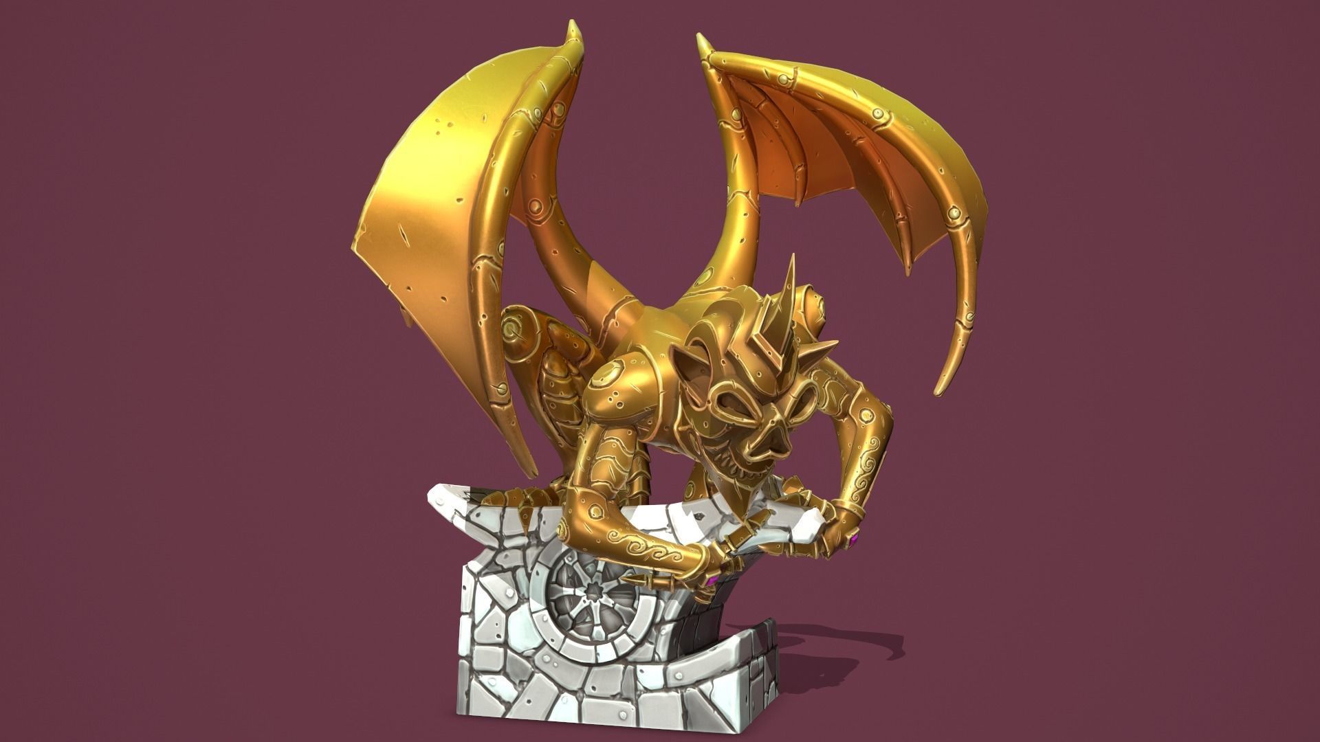 3D model Fantasy gargoyle statue VR / AR / low-poly | CGTrader