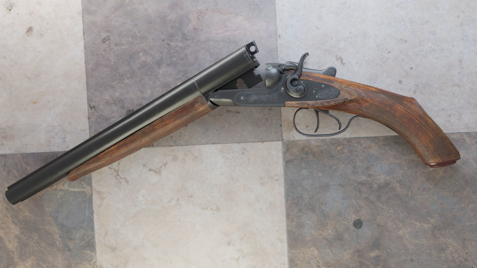 3D model Sawn-off shotgun Double Barrel 12 gauge TOZ-63 VR / AR / low ...