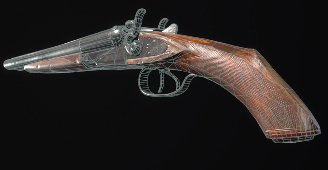 3D model Sawn-off shotgun Double Barrel 12 gauge TOZ-63 VR / AR / low-poly | CGTrader