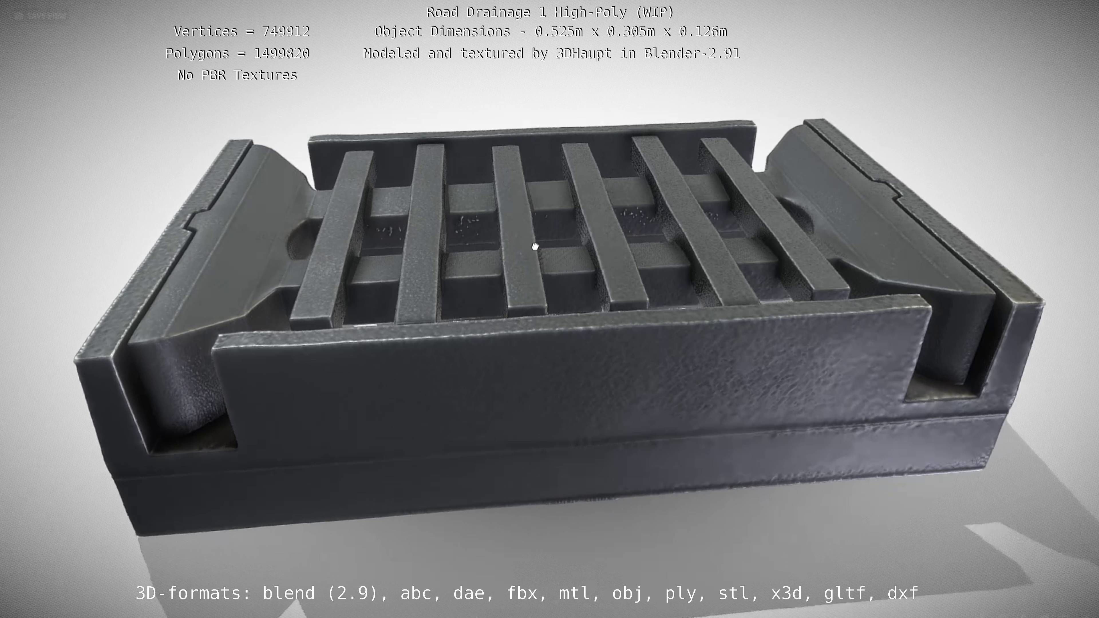 Road Drainage 1 High-Poly WIP 3D model | CGTrader