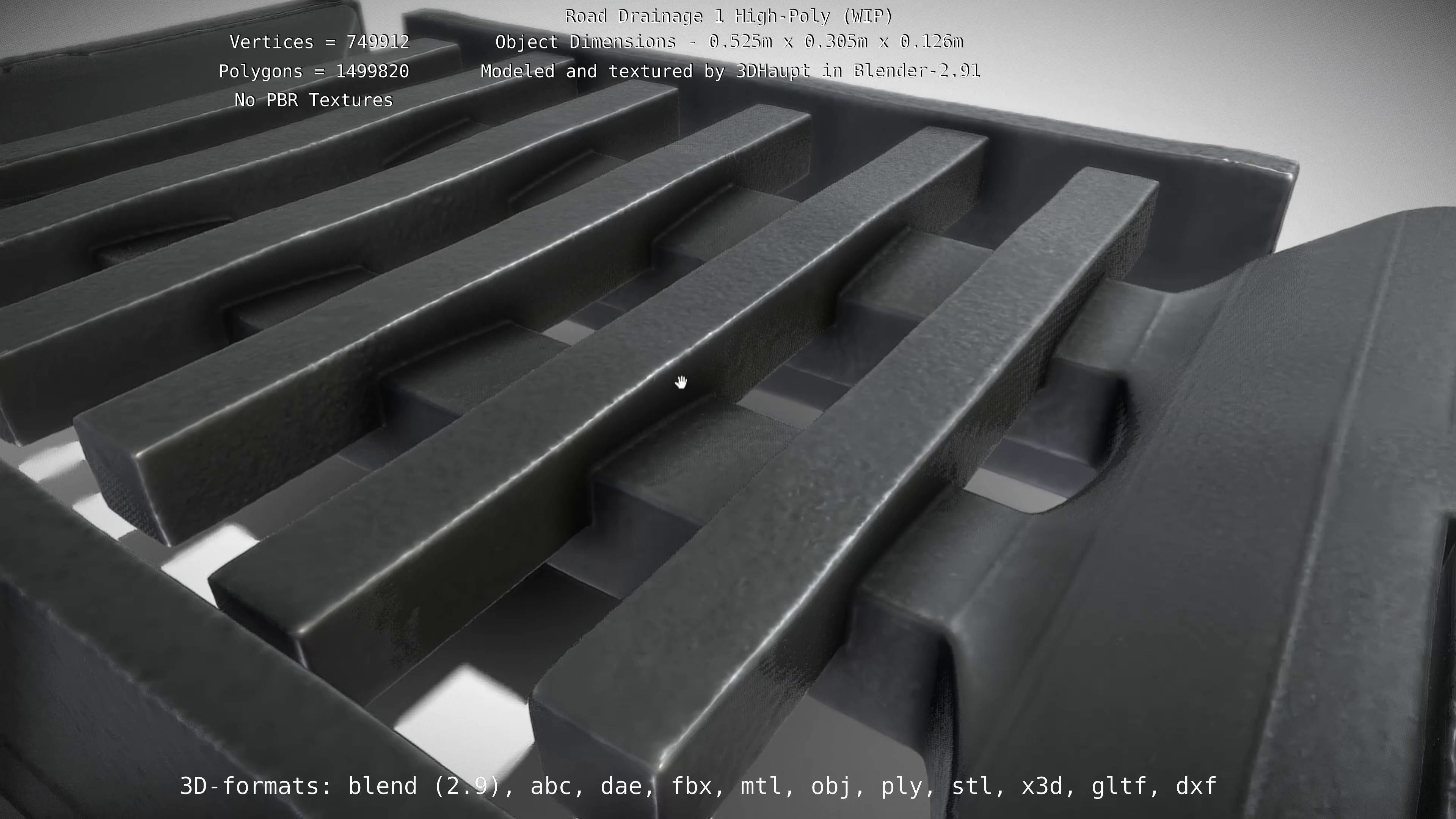 Road Drainage 1 High-Poly WIP 3D model | CGTrader