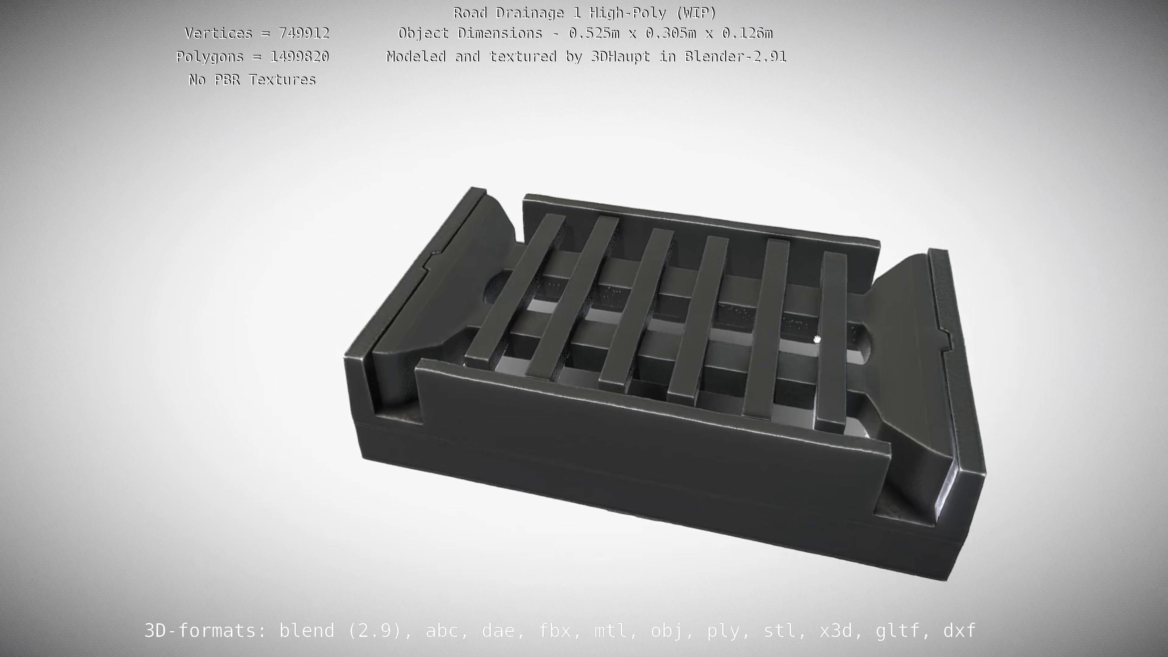 Road Drainage 1 High-Poly WIP 3D model | CGTrader