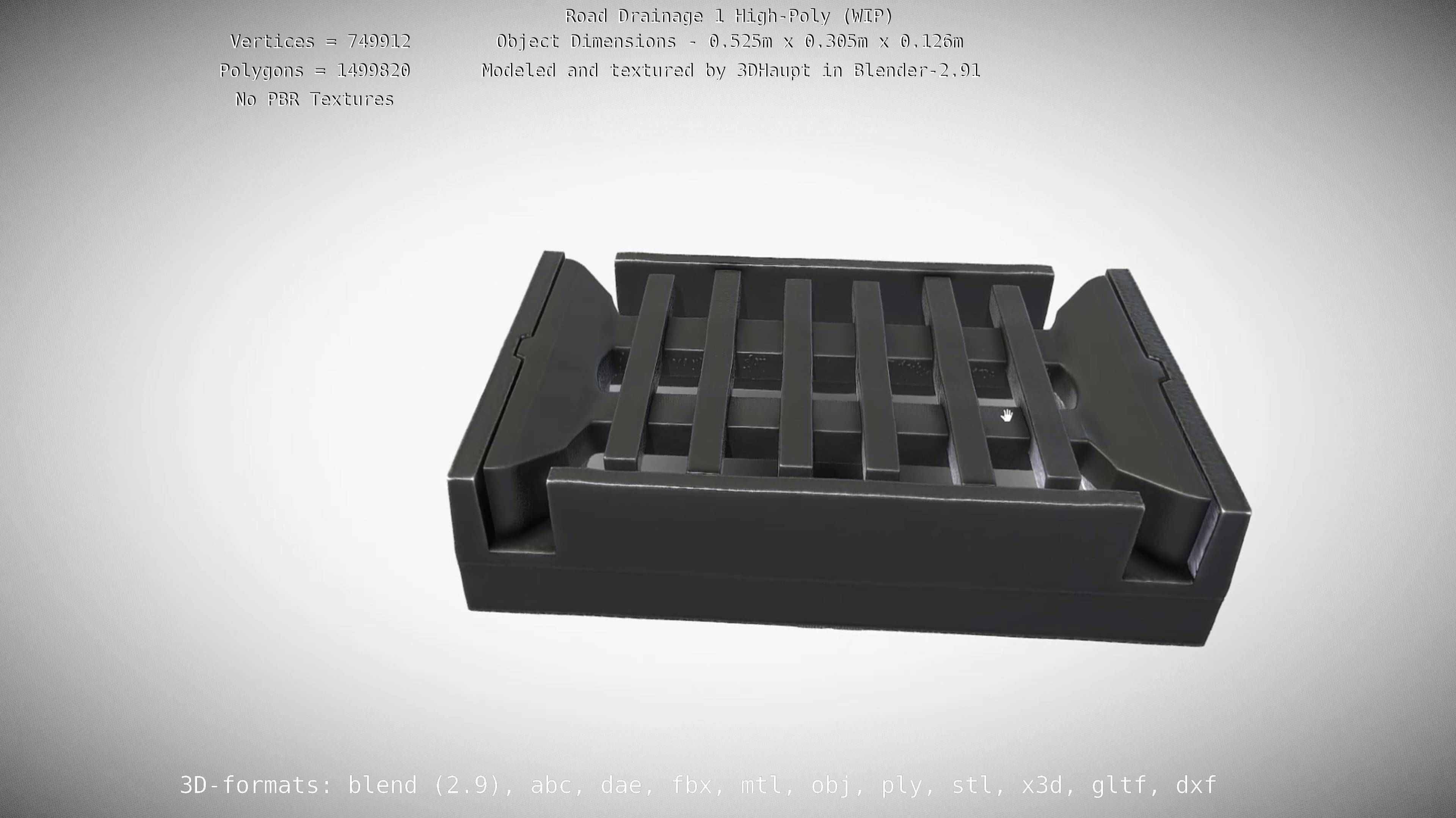 Road Drainage 1 High-Poly WIP 3D model | CGTrader