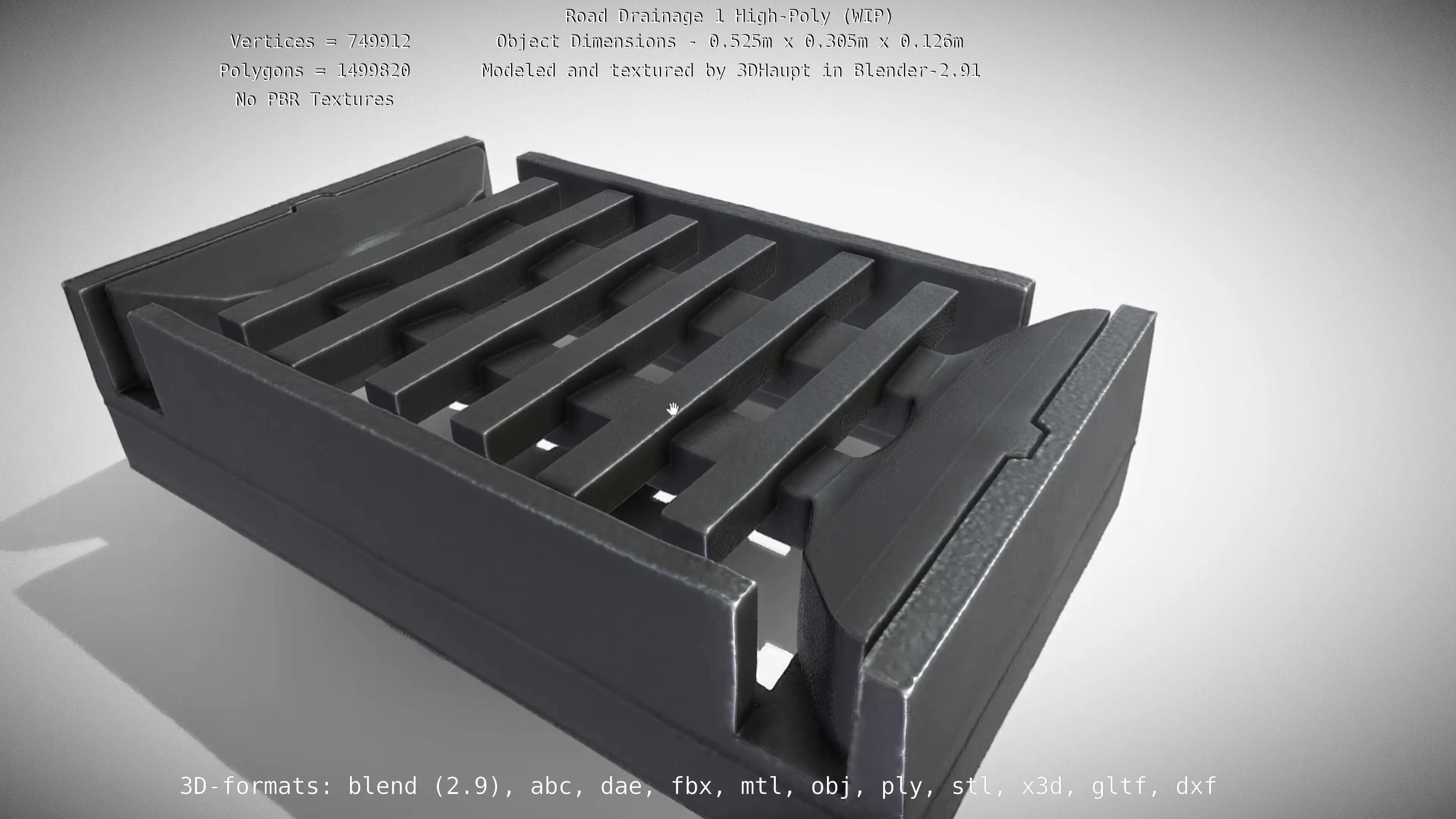 Road Drainage 1 High-Poly WIP 3D model | CGTrader