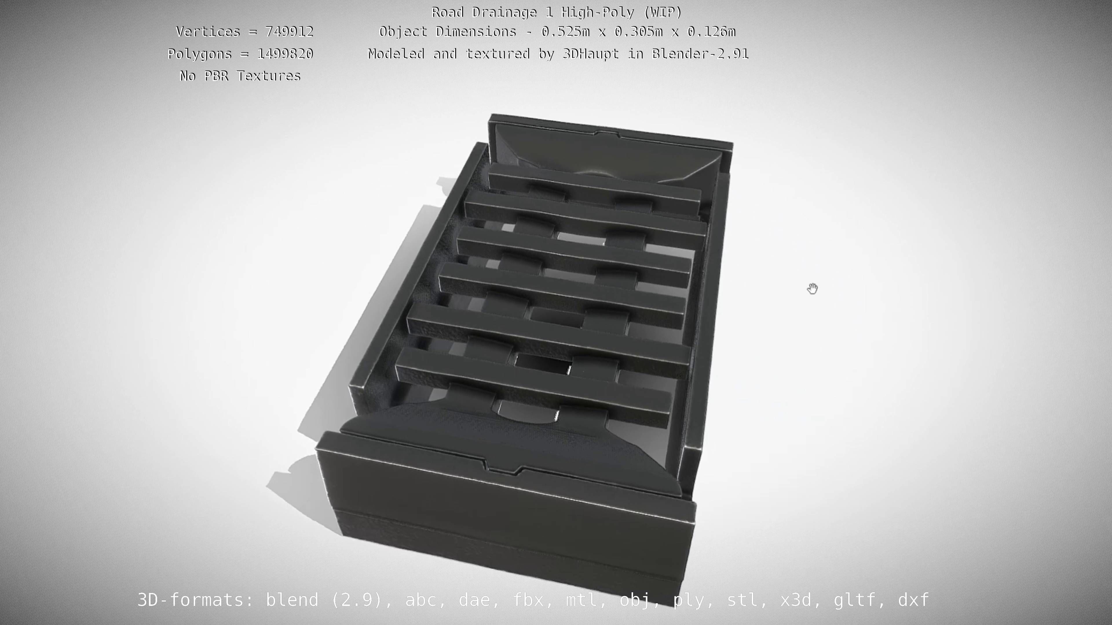 Road Drainage 1 High-Poly WIP 3D model | CGTrader