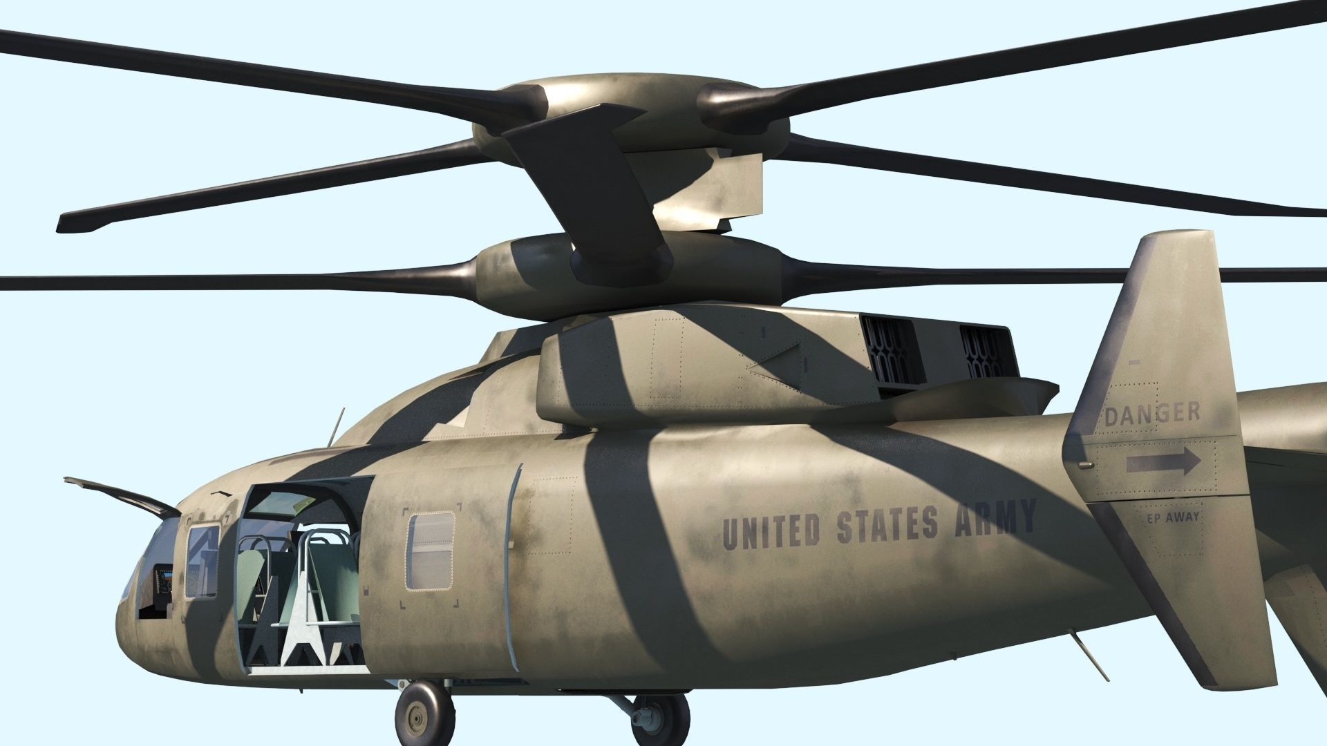 3D model Sikorsky Boeing SB 1 Defiant helicopter VR / AR / low-poly ...