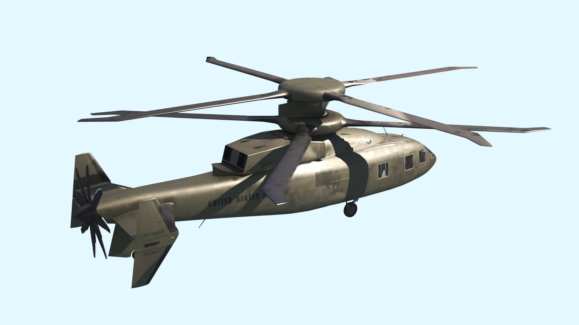 3D model Sikorsky Boeing SB 1 Defiant helicopter VR / AR / low-poly ...