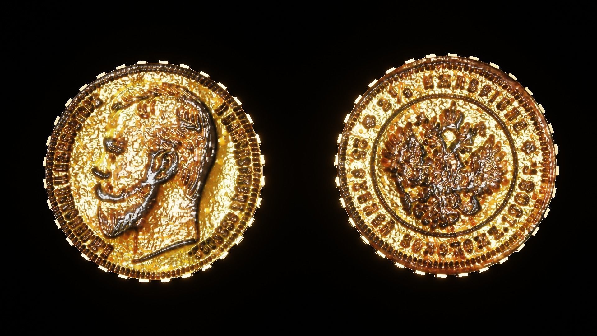 3D model Wooden jug with old coins and pirate map VR / AR / low-poly ...