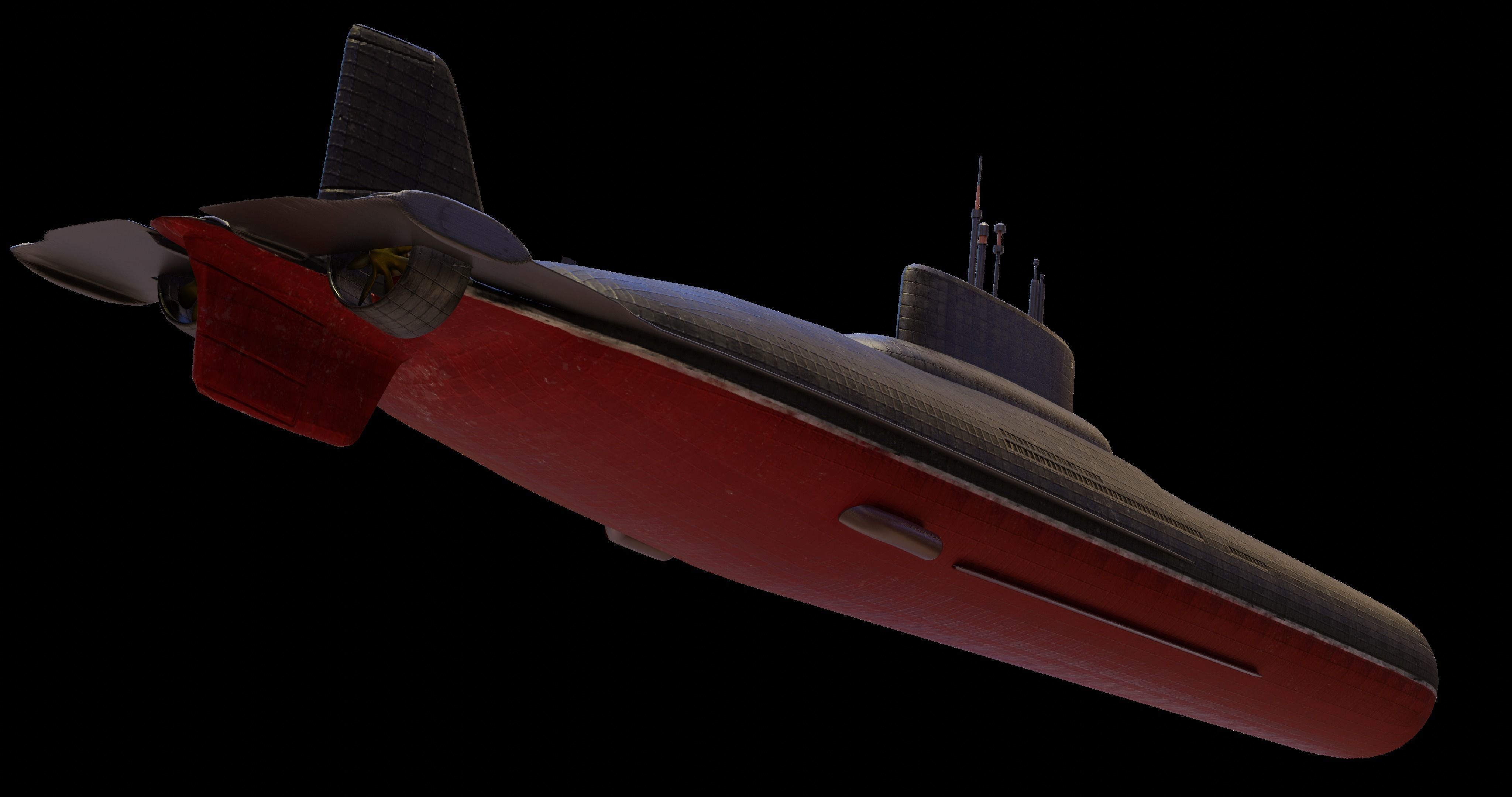 3D model Typhoon Class Submarine Project 941 or Akula model VR / AR ...