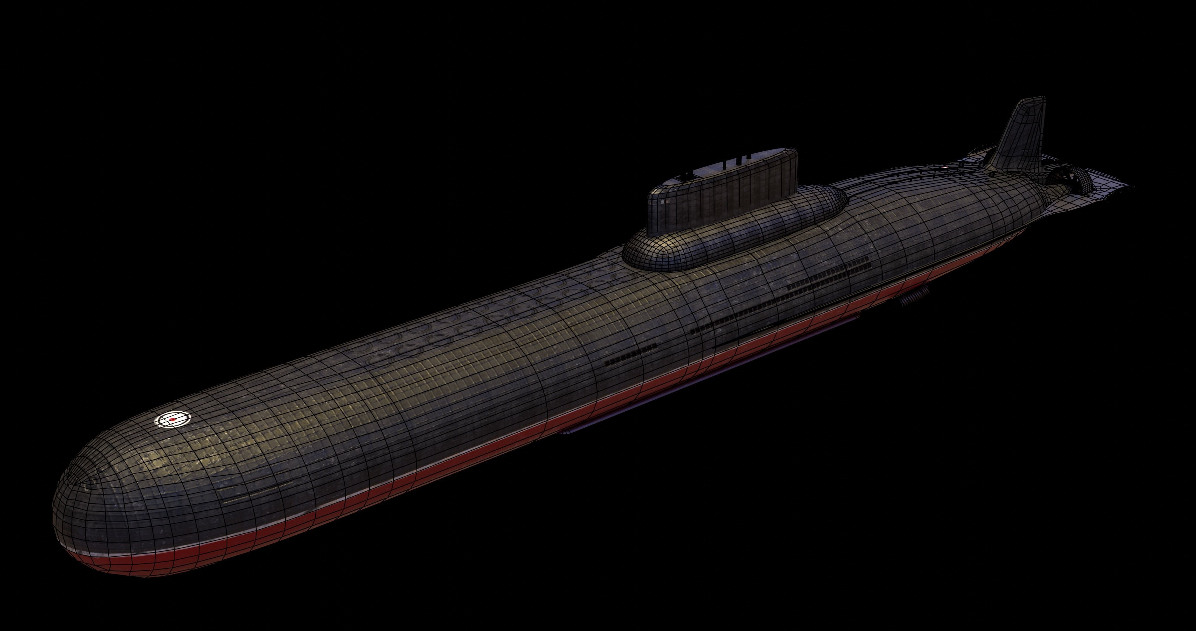 3D model Typhoon Class Submarine Project 941 or Akula model VR / AR ...