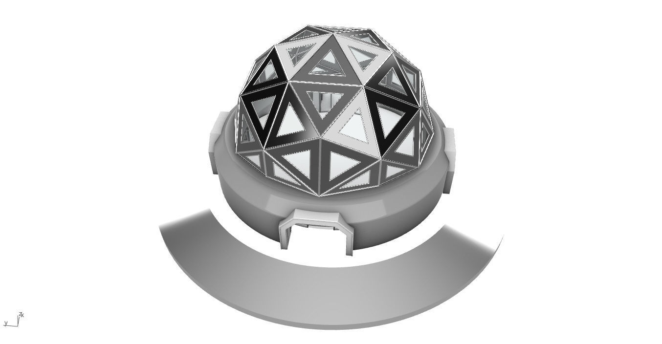 Geodesic Dome Structure Wireframe with Glass and Base Entry V2 3D model ...