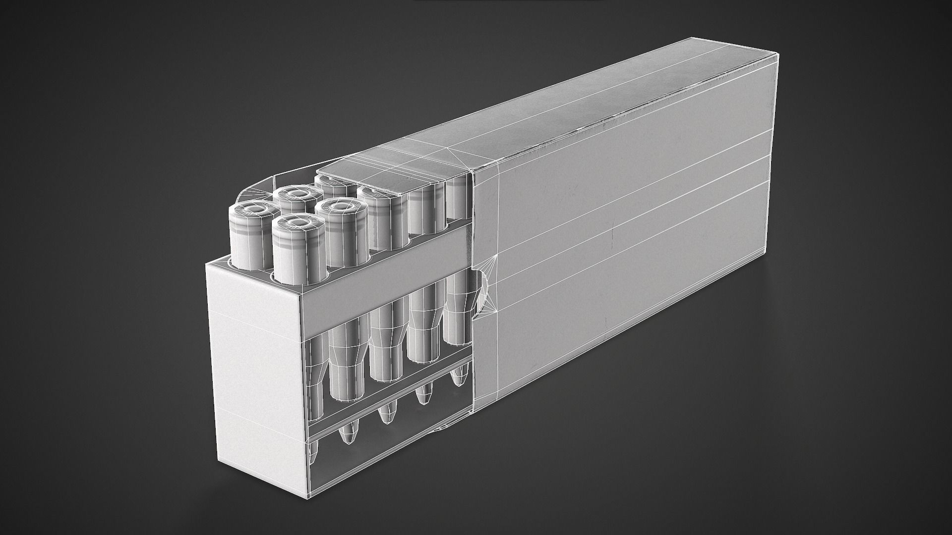 3D model Rifle cartridges ammunition pack - 3D VR AR game ready VR / AR ...