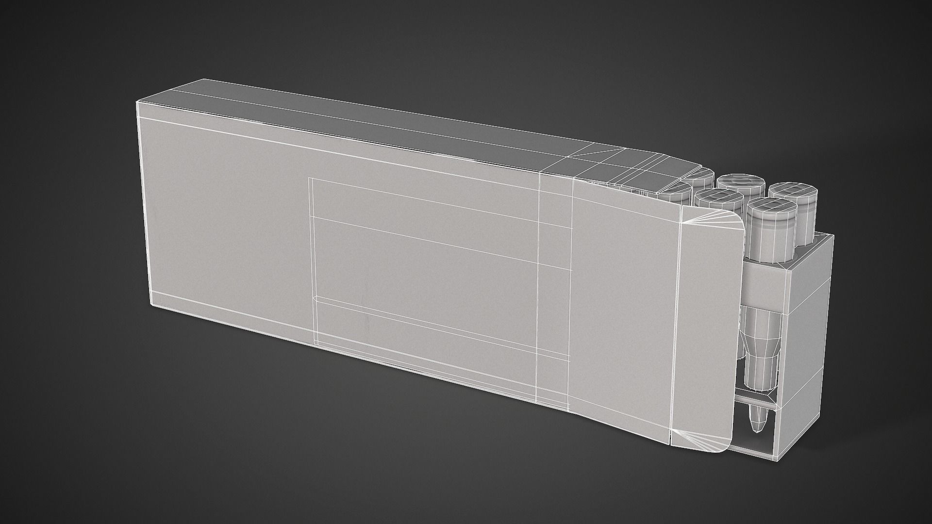 3D model Rifle cartridges ammunition pack - 3D VR AR game ready VR / AR ...