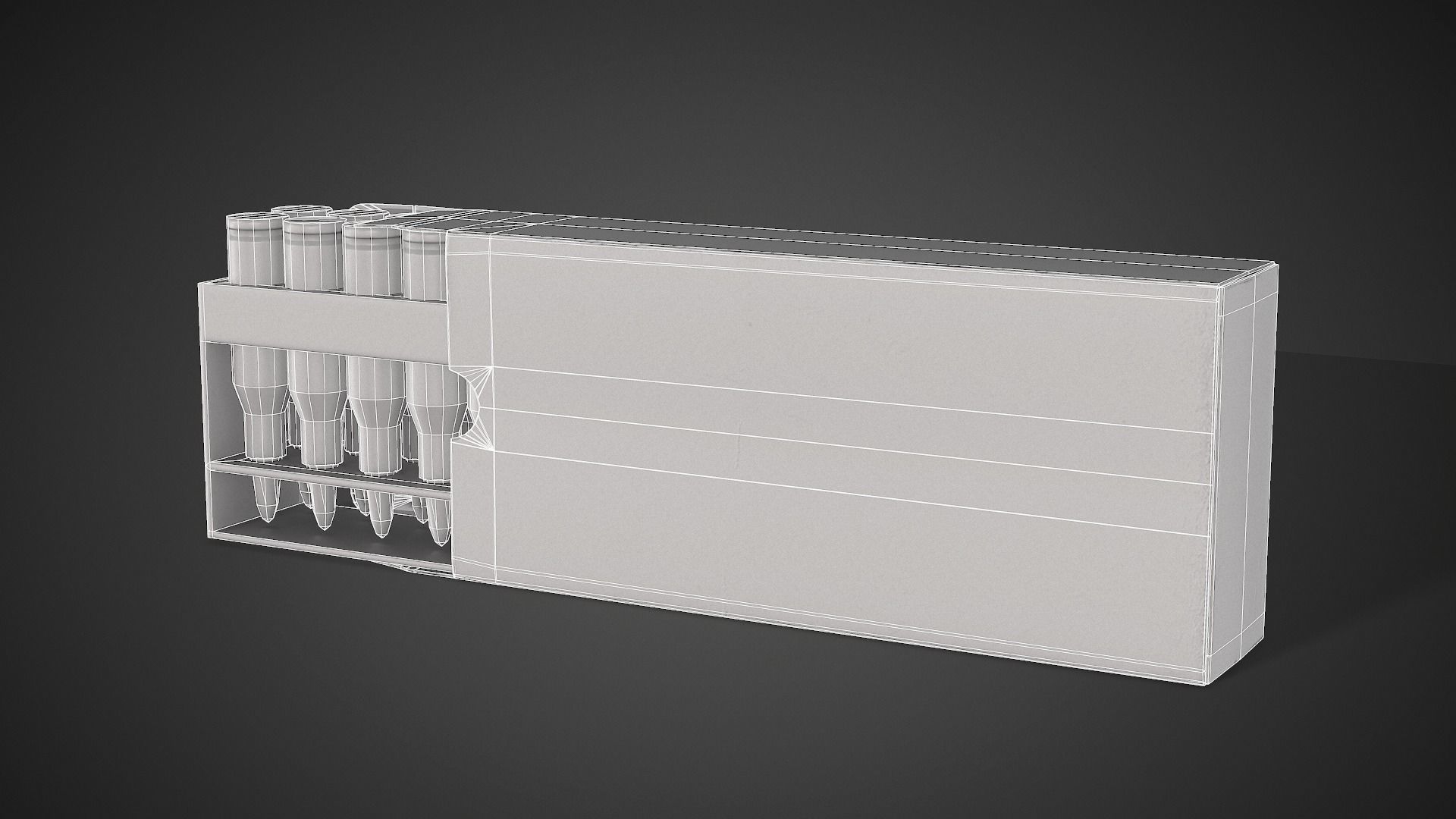 3D model Rifle cartridges ammunition pack - 3D VR AR game ready VR / AR ...