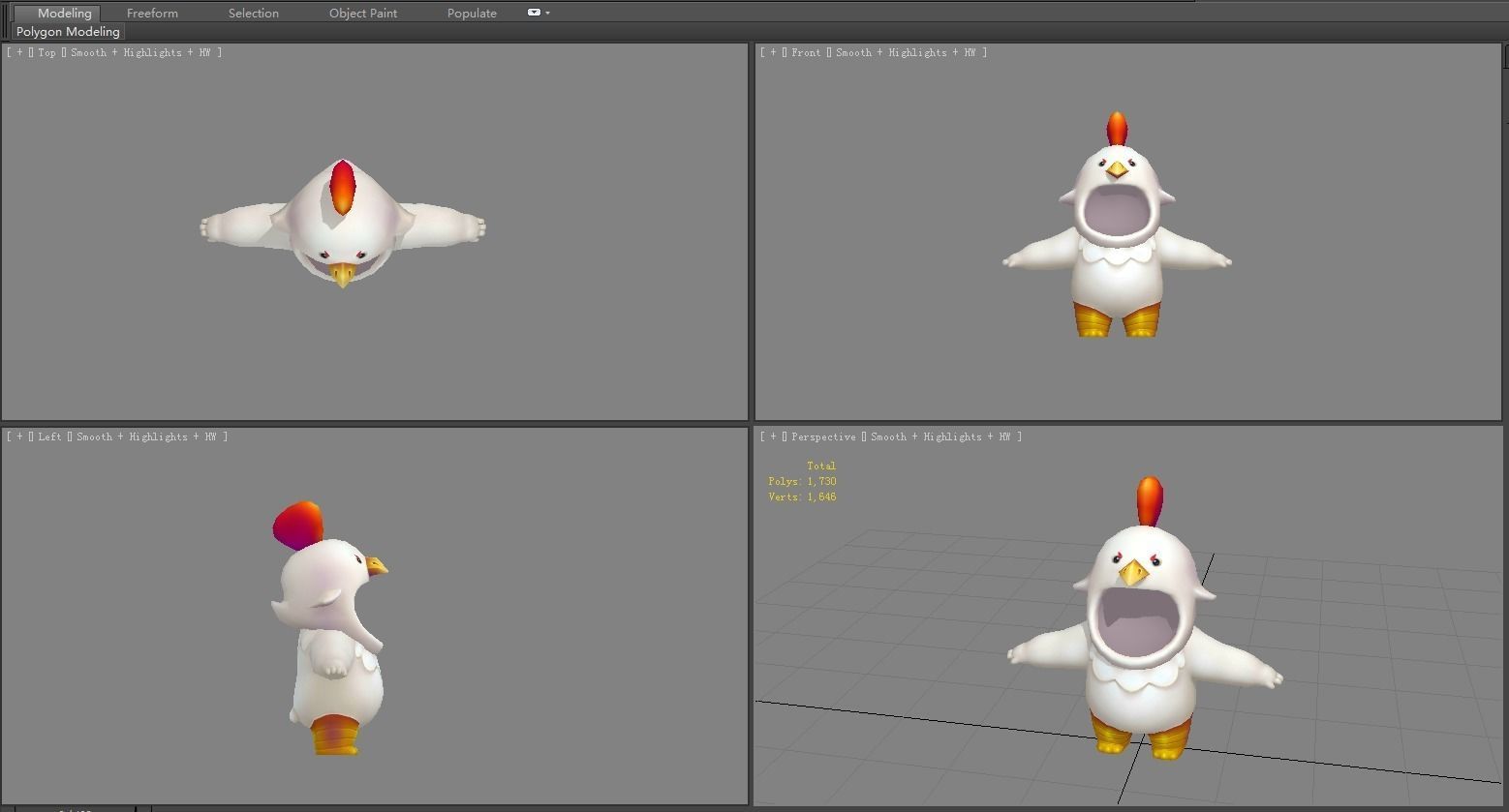 3D model Cartoon chick costume VR / AR / low-poly | CGTrader