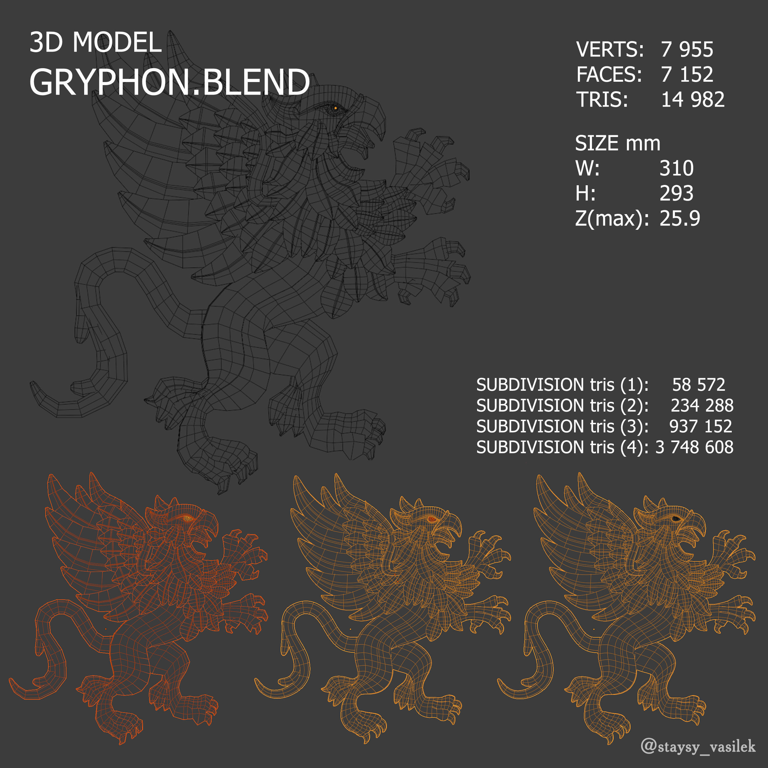 Gryphon cnc 3D model 3D printable | CGTrader