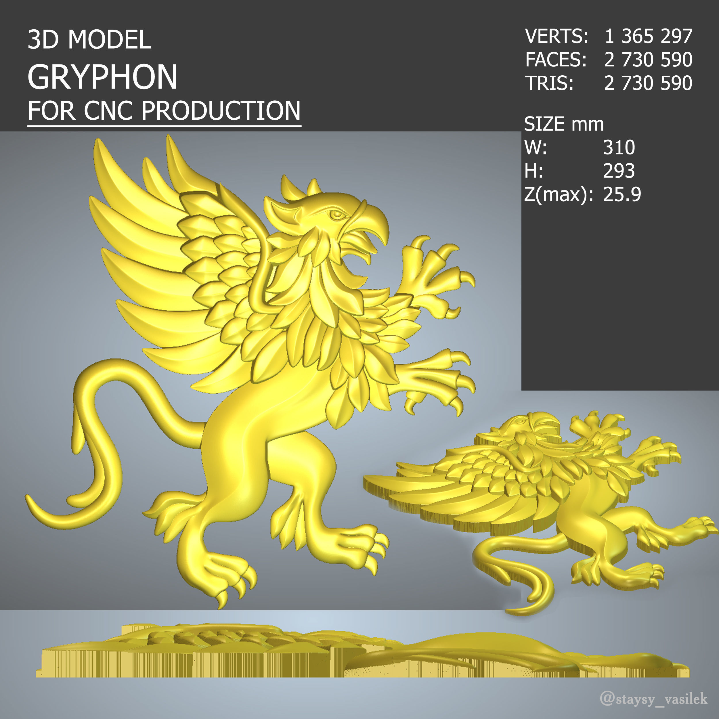 Gryphon cnc 3D model 3D printable | CGTrader