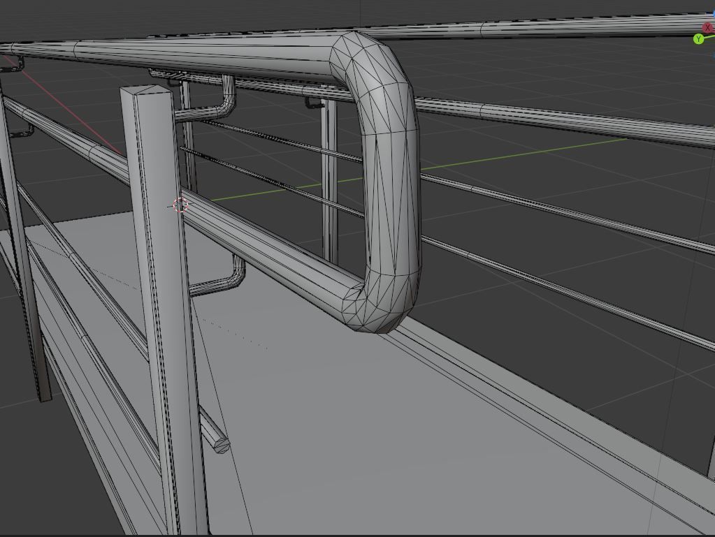 3D model Ramp PBR metal railing with bars VR / AR / low-poly | CGTrader