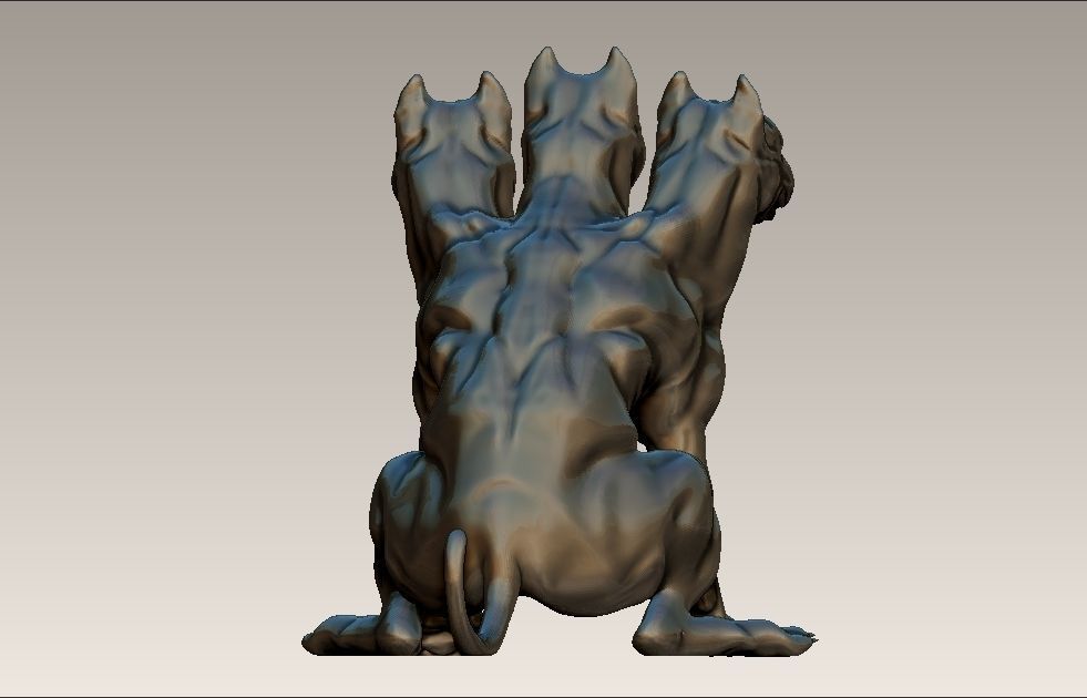 Sitting Cerberus pitbull model 3D model 3D printable | CGTrader