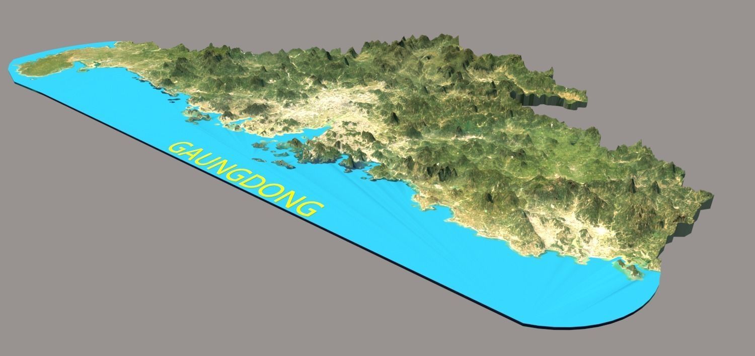 GuangDong 3D Terrain Digital Elevation Model 3D model | CGTrader