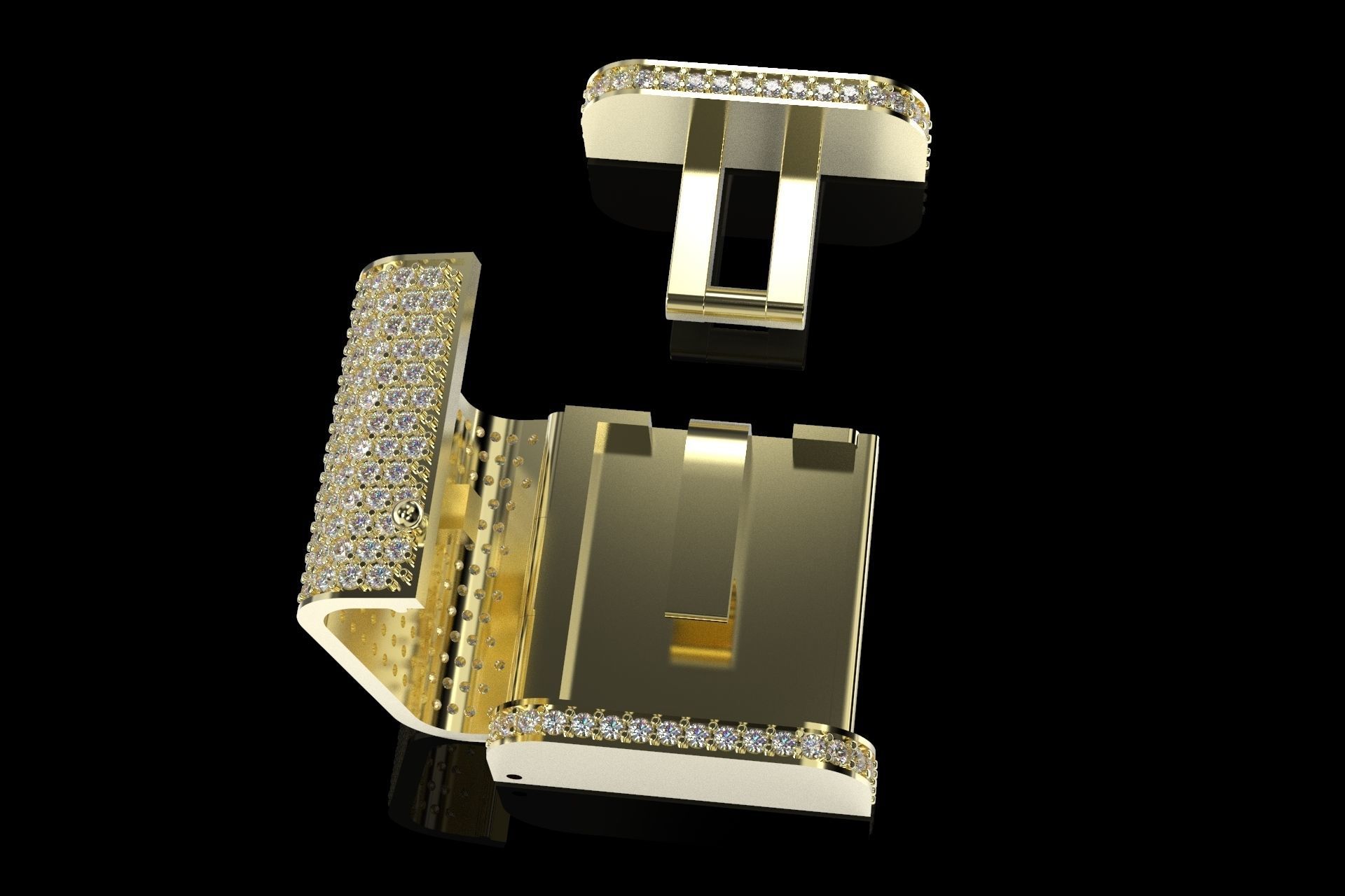 23mm full stones - Cuban Links Lock 3D model 3D printable | CGTrader