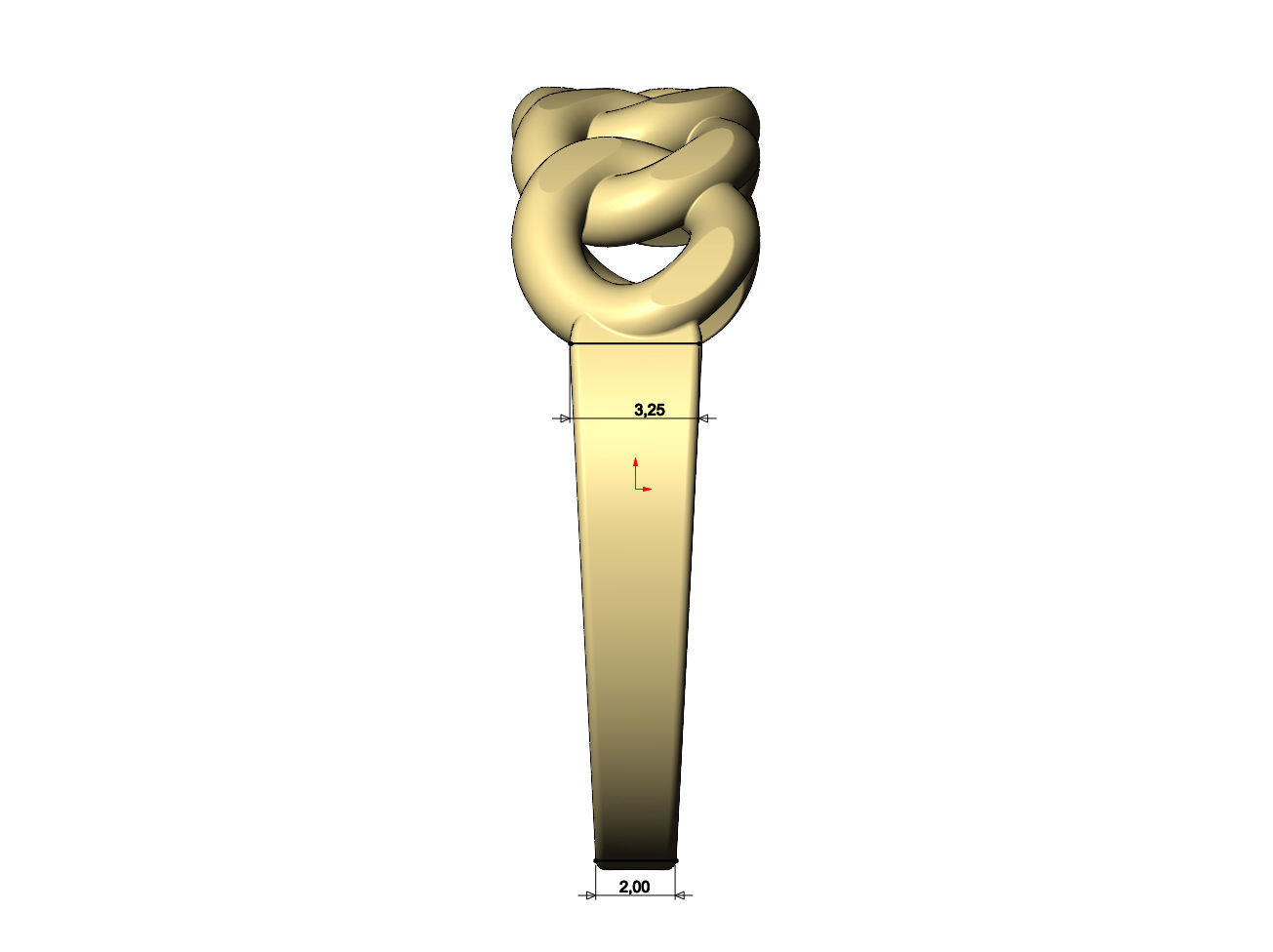 Cuban chain link motif ring 3D model 3D printable | CGTrader