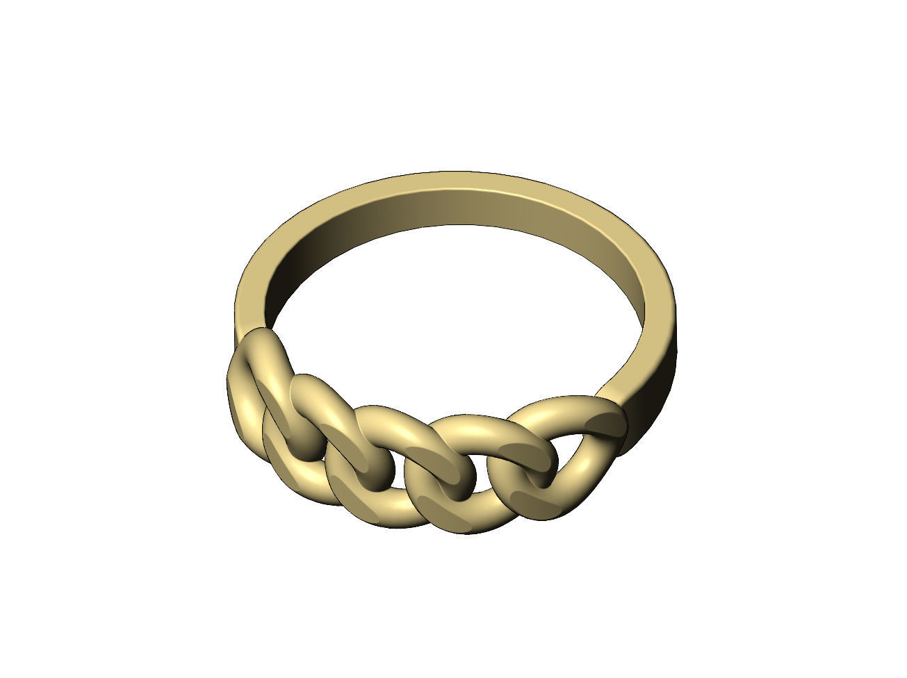 Cuban chain link motif ring 3D model 3D printable | CGTrader