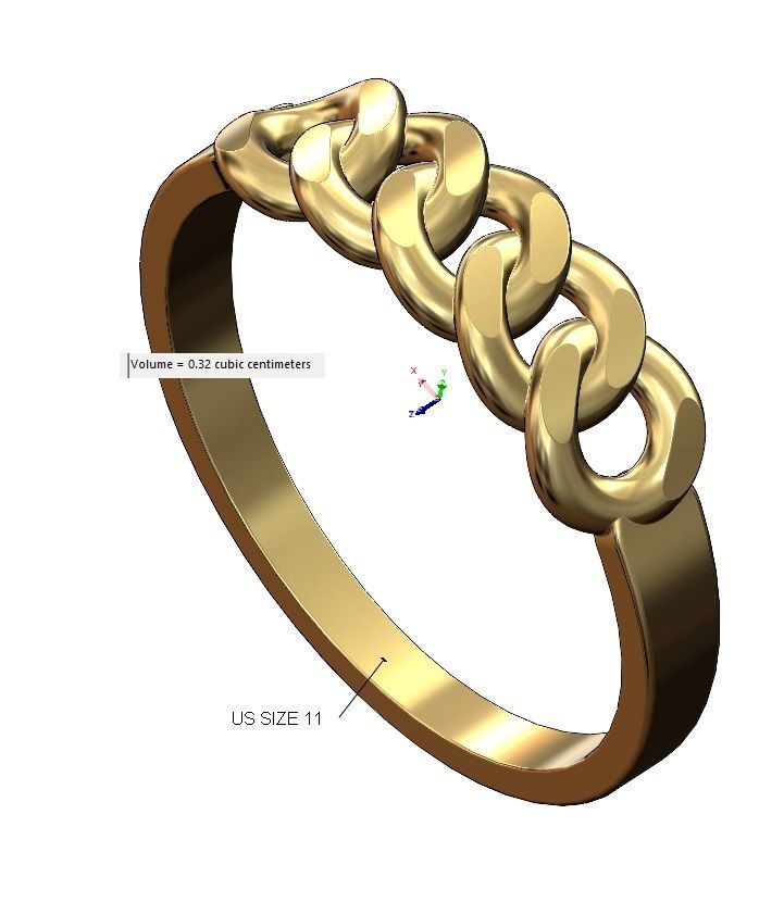 Cuban chain link motif ring 3D model 3D printable | CGTrader