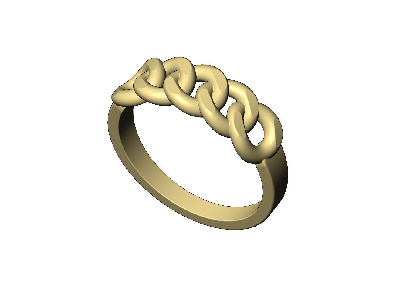 Cuban chain link motif ring 3D model 3D printable | CGTrader