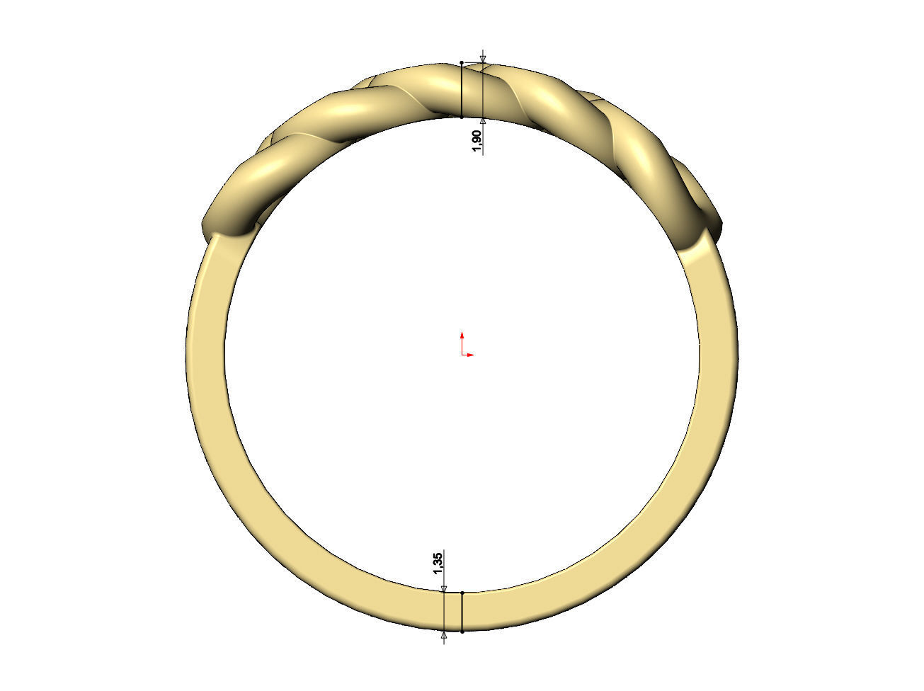 Cuban chain link motif ring 3D model 3D printable | CGTrader