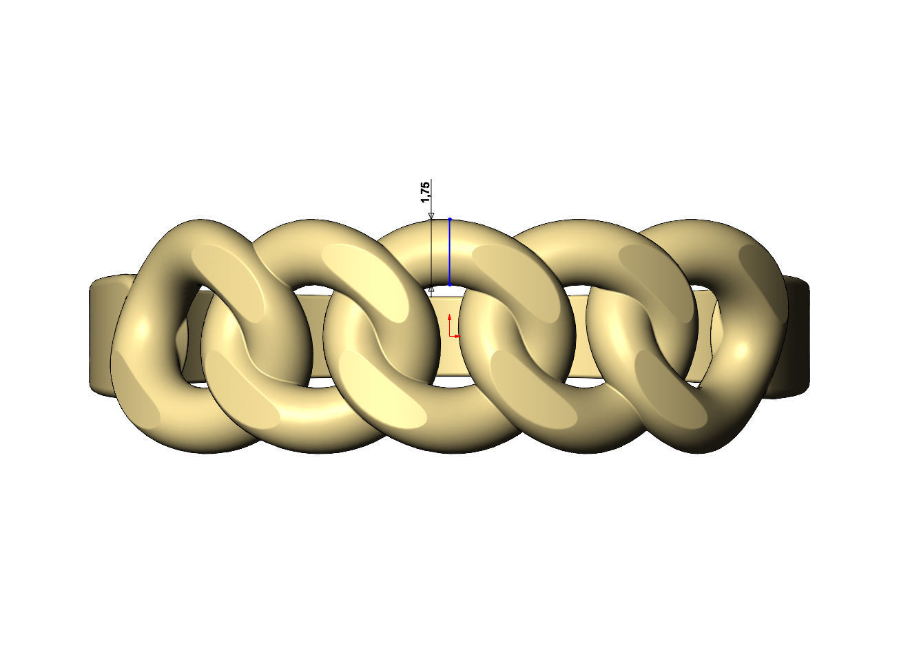Cuban chain link motif ring 3D model 3D printable | CGTrader