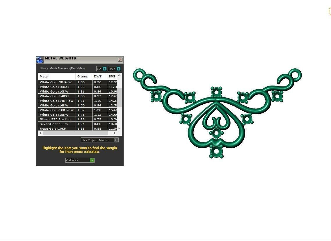Crown Pendant Necklace Patterns Diamonds 3D CAD Design-O1A003 3D model ...