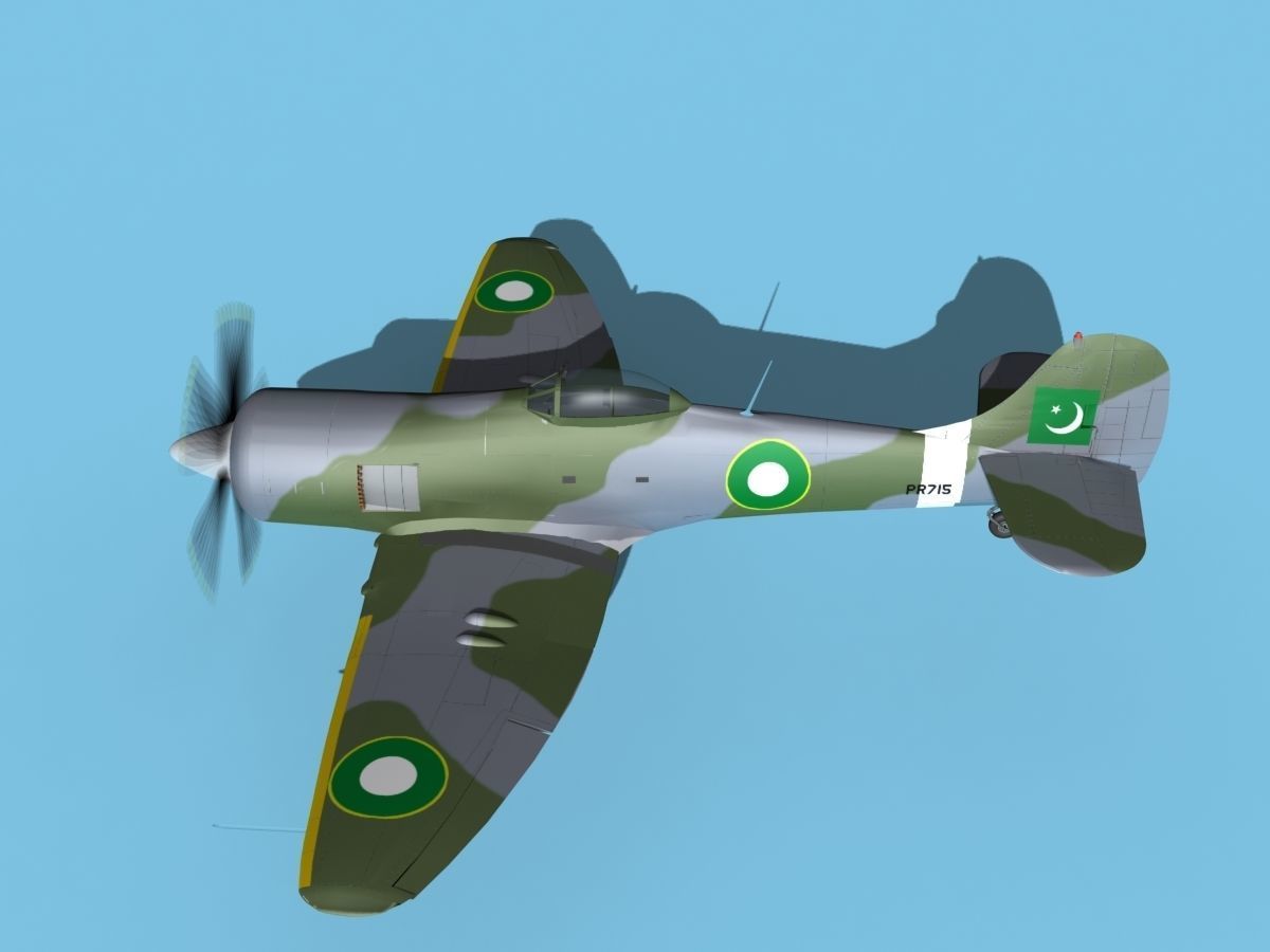 Hawker Tempest MKII PAF 3D model animated rigged | CGTrader