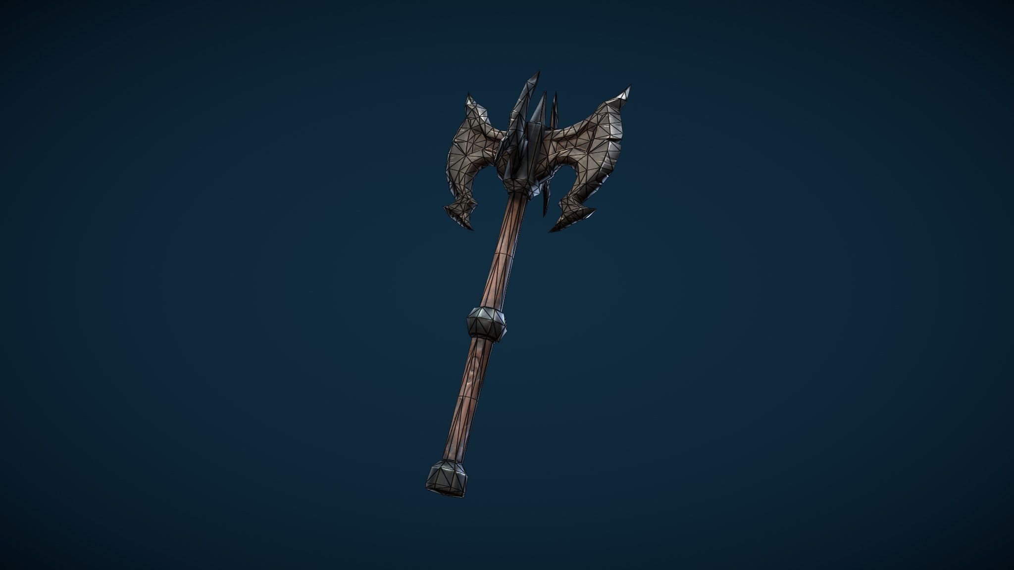 3D model Skeleton Warrior With Two-Handed Axe VR / AR / low-poly rigged ...