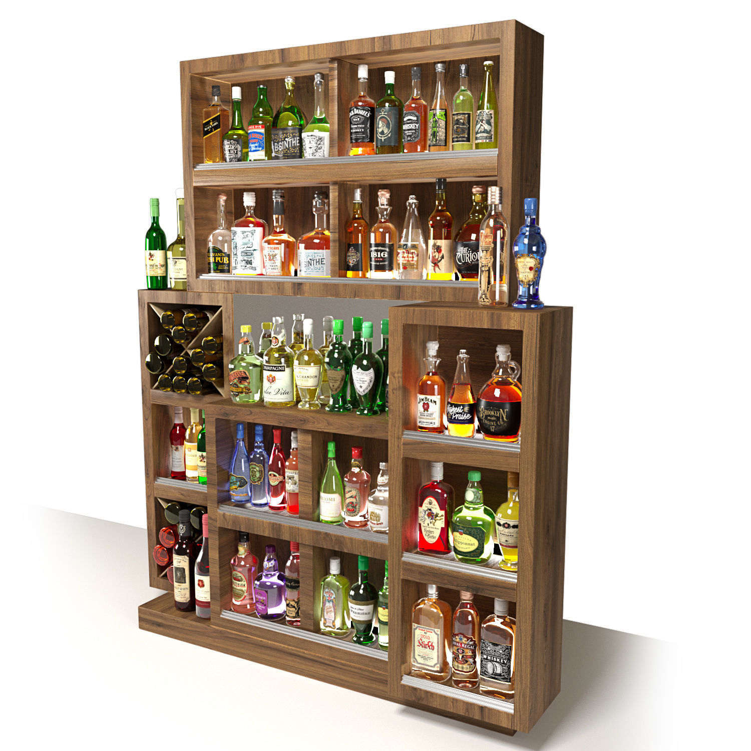 AlcoholStand liquor display cabinet 3D model | CGTrader