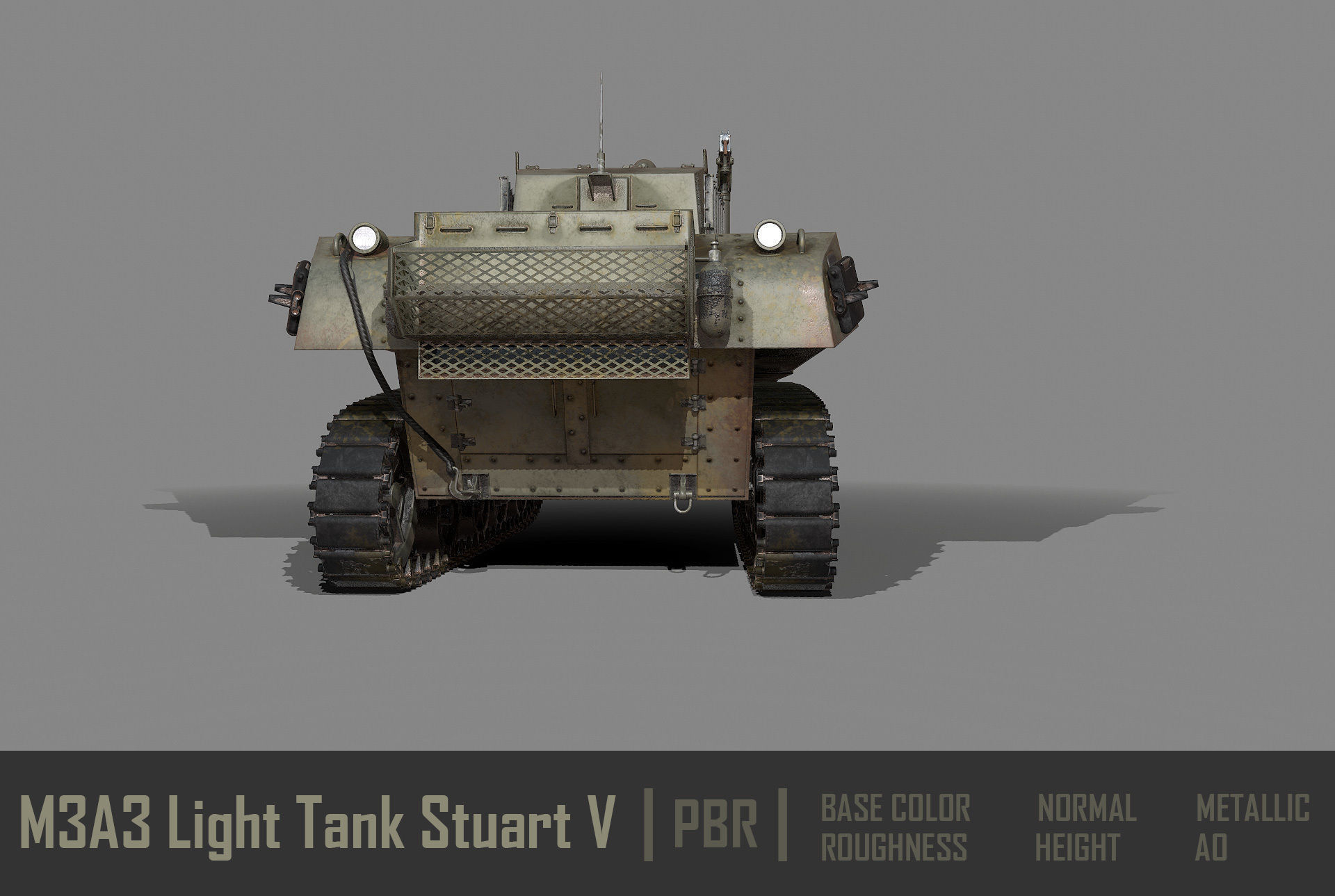 3D model M3A3 Light Tank Stuart V PBR VR / AR / low-poly | CGTrader