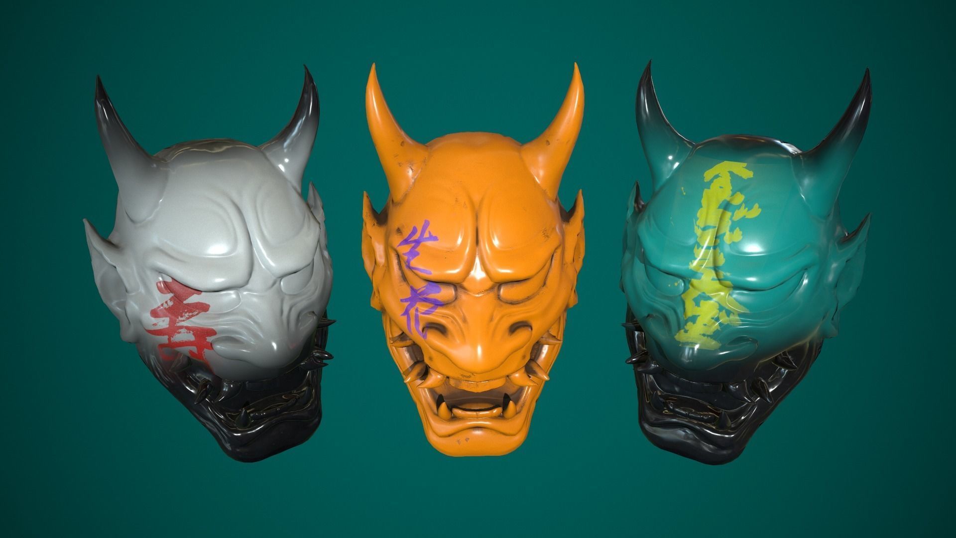 3D model Masks ONI VR / AR / low-poly | CGTrader