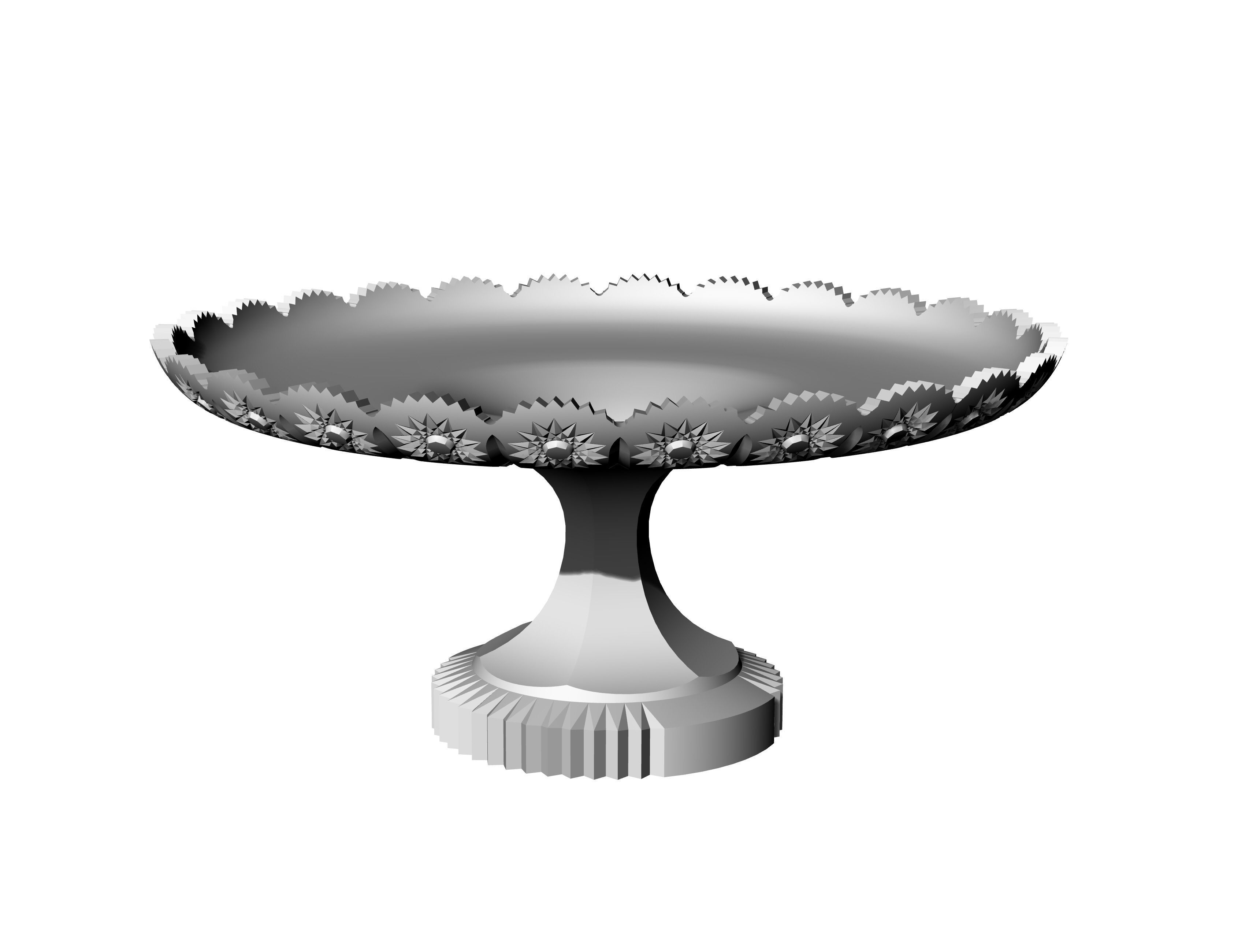decorative silver cake stand 3D model 3D printable | CGTrader