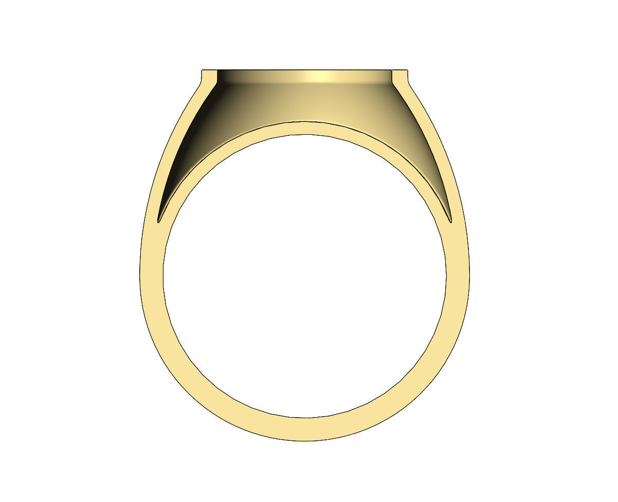 Hollow 12mm round top signet ring blanks 3D model 3D printable | CGTrader