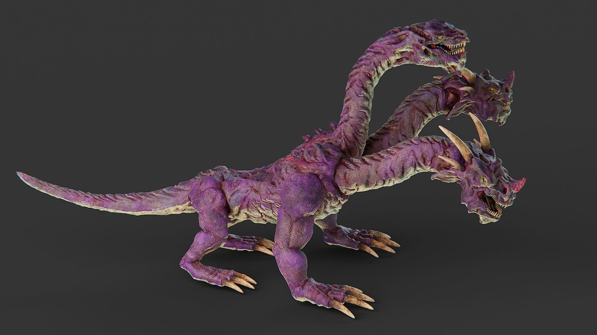 3D model Fantasy hydra creature mythological character VR / AR / low ...