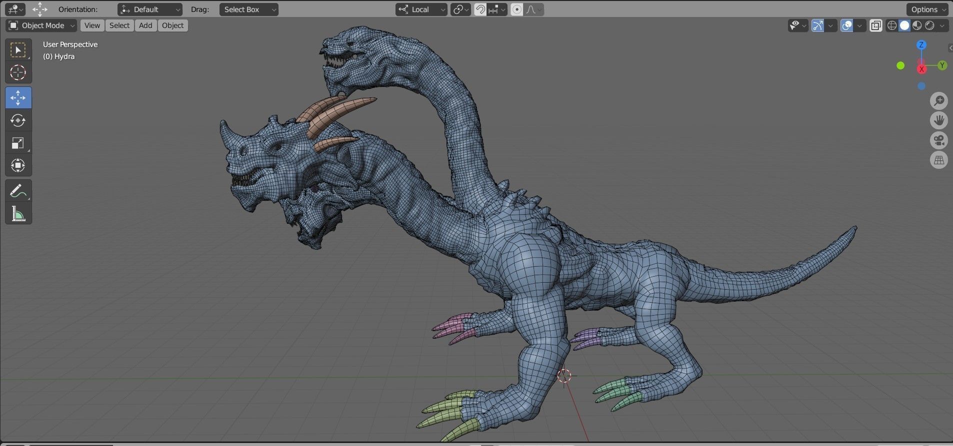 3D model Fantasy hydra creature mythological character VR / AR / low ...
