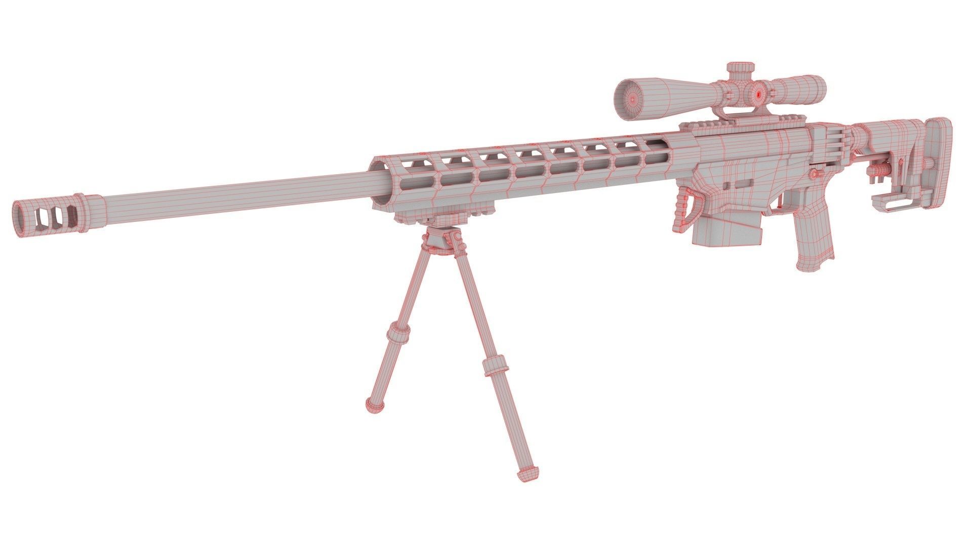 3D model Auger Precision Rifle VR / AR / low-poly | CGTrader