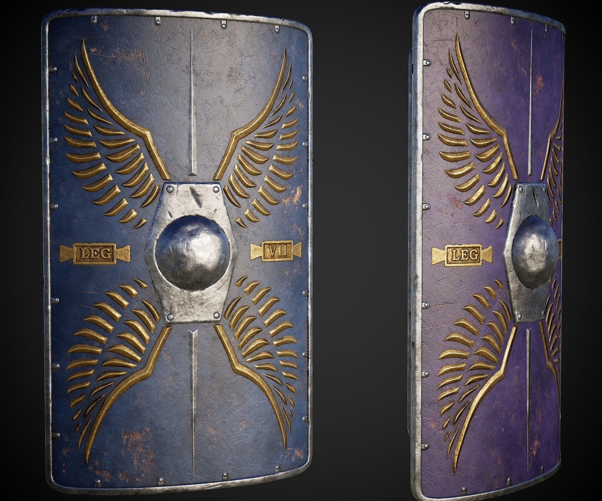 3D model Roman shield Scutum 2 VR / AR / low-poly | CGTrader